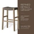 Maven Lane Emerson Bar Stool in Weathered Grey Wood Finish with Ronan ...