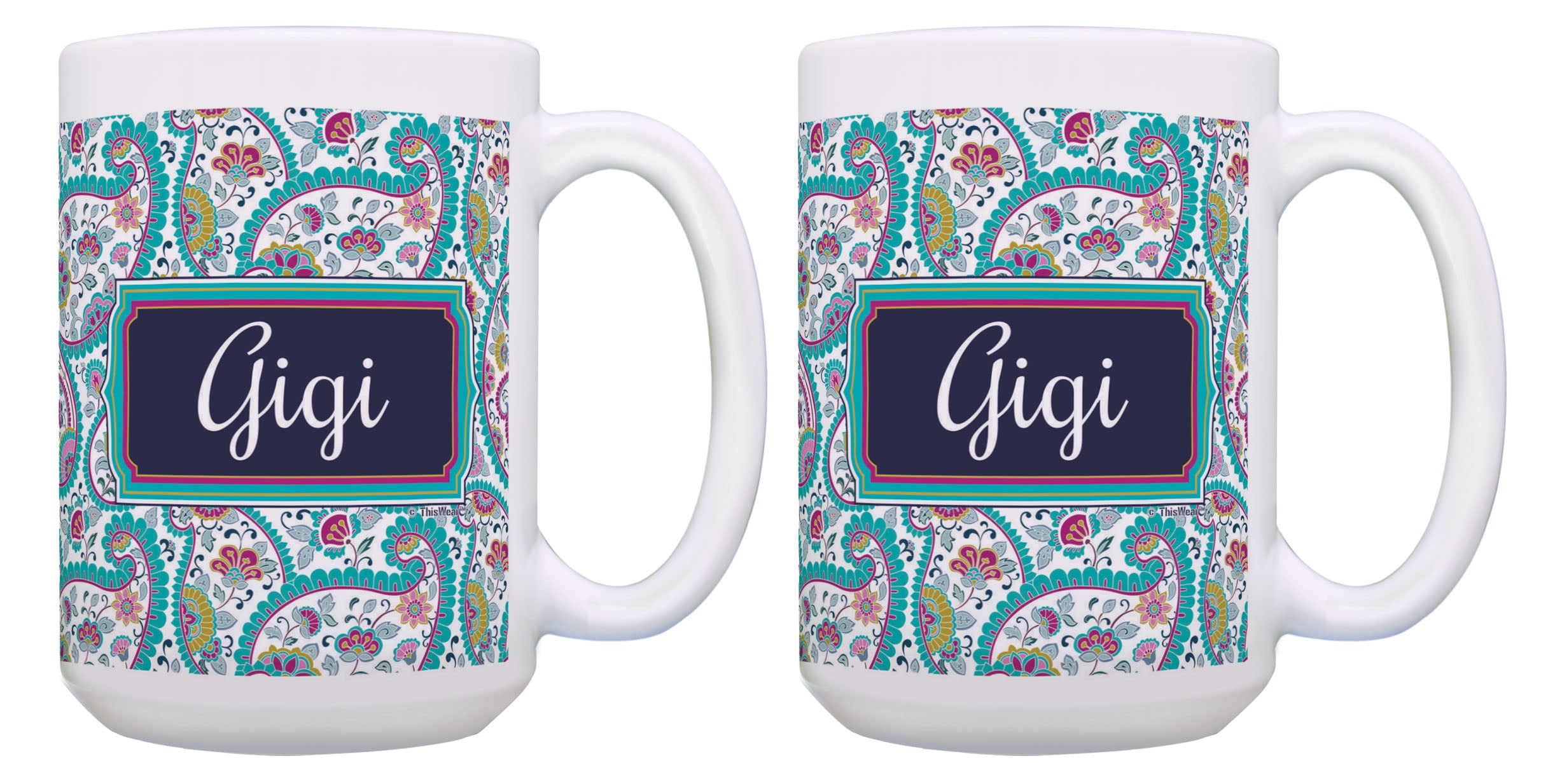 ThisWear New Gigi Gifts Paisley Gigi Coffee Mug Set Gigi Presents 2 ...