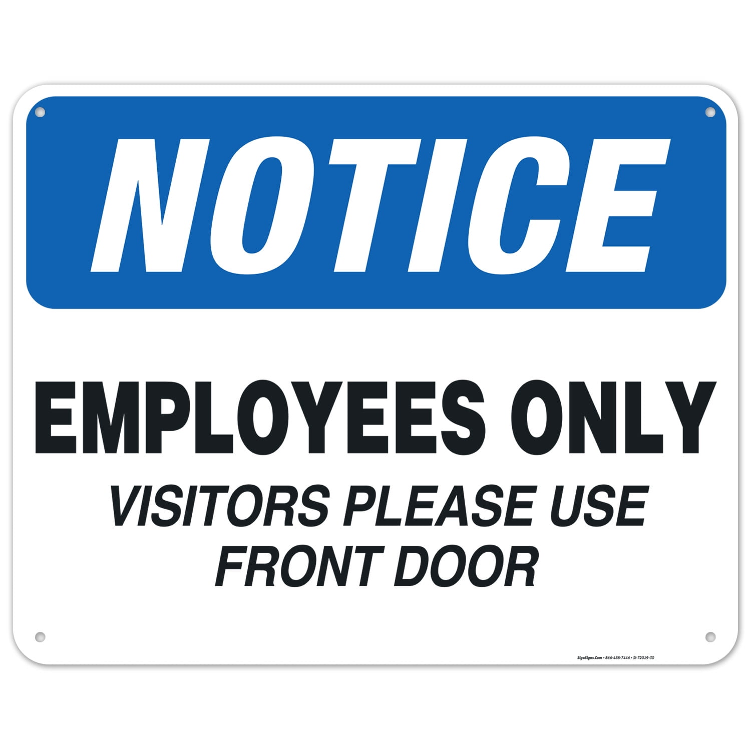 Employees Only Sign, Visitors Please Use Front Door Sign, - Walmart.com