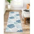 Coastal Runner Rug Beach Hallway Rugs Non-Slip Nautical Coral Machine ...