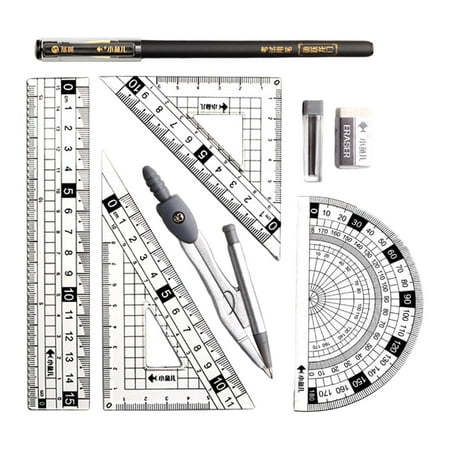Ruler Math Set, Triangle Ruler, Protractor, Straight Ruler, Geometry ...