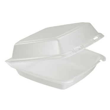 Walmart Foam Hinged Lid To-Go Container, 6 in., Soak-Proof, Take Food ...