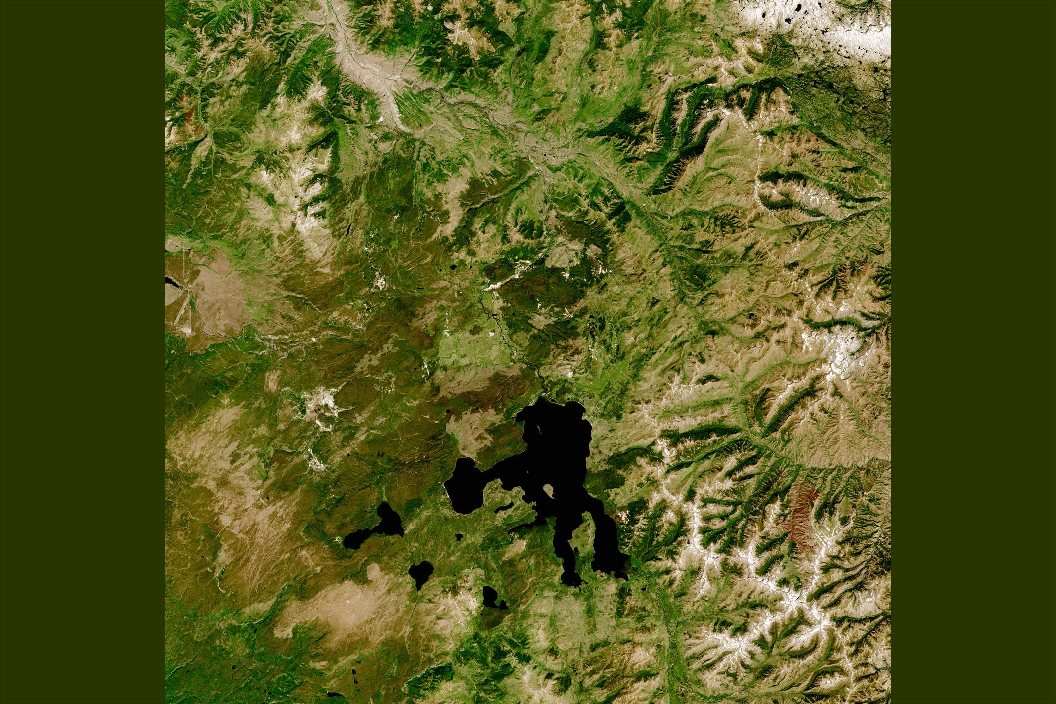 24x36 gallery poster, Satellite image of Yellowstone National Park in ...