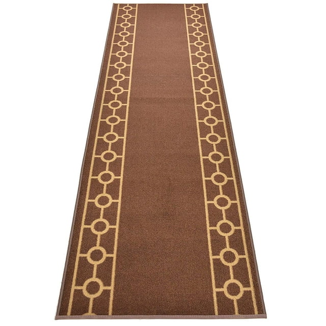 Custom Size Runner Rug Skid Resistant Backing Bordered Rug Runner Chain ...