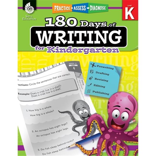 Shell Education 180 Days Of Writing Grade K - Walmart.com