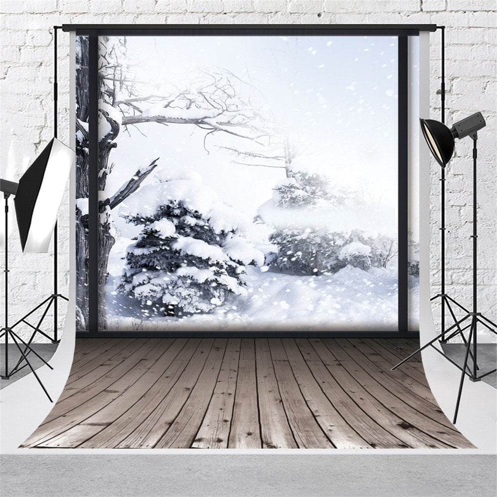 MOHome 5x7ft Indoor Backdrops for Photography Winter Frozen Snow ...