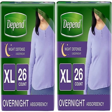 Depend Night Defense Incontinence Overnight Underwear For Woman, XL, 2 ...