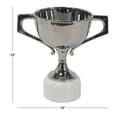Decmode 18 X 12 Inch Modern Silver-Finished Ceramic Trophy Urn, Silver ...