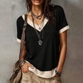 AherBiu Plus Size Tops for Women Summer Casual Loose Fitted V Neck ...
