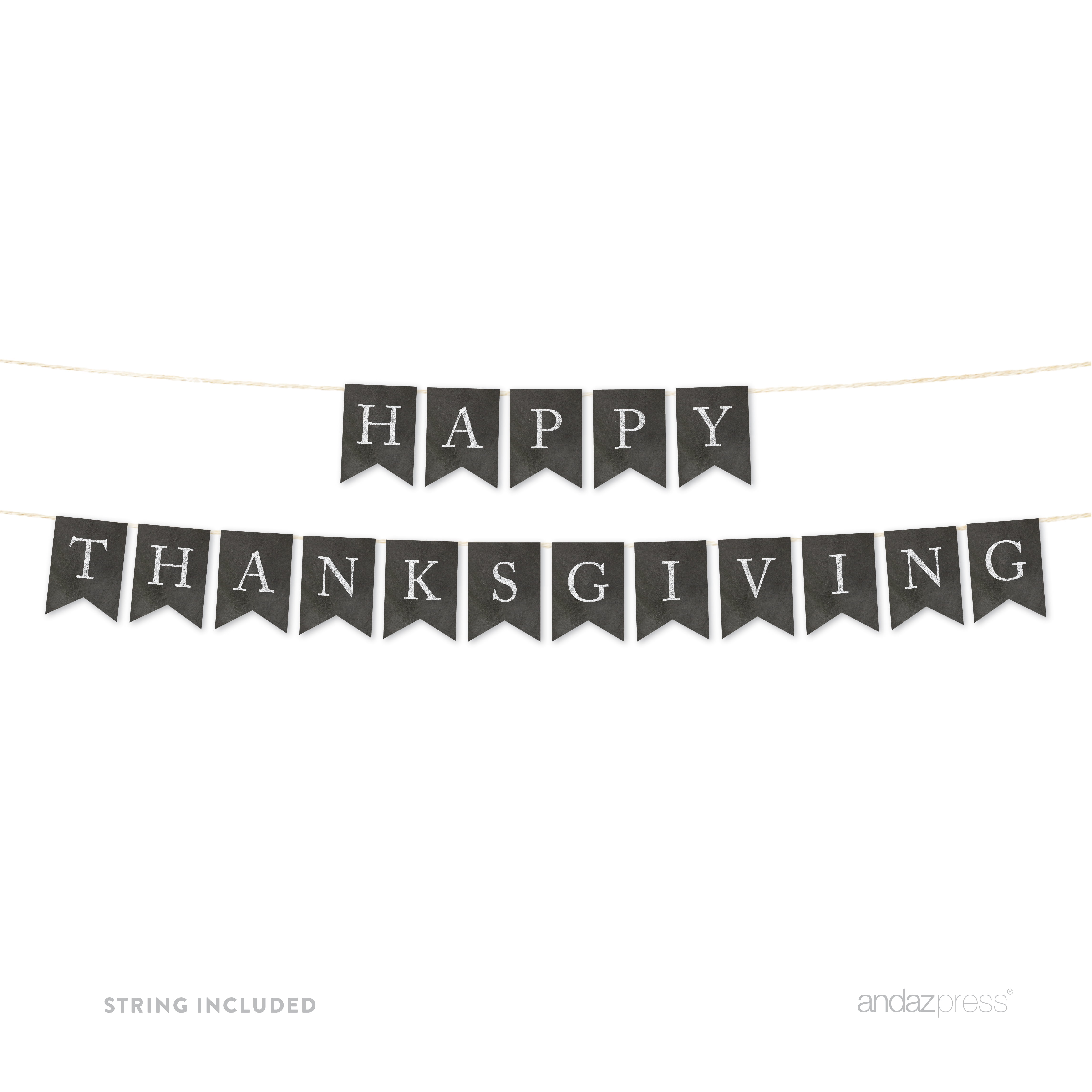 Happy Thanksgiving! Vintage Chalkboard Pennant Party Banner - Walmart.com