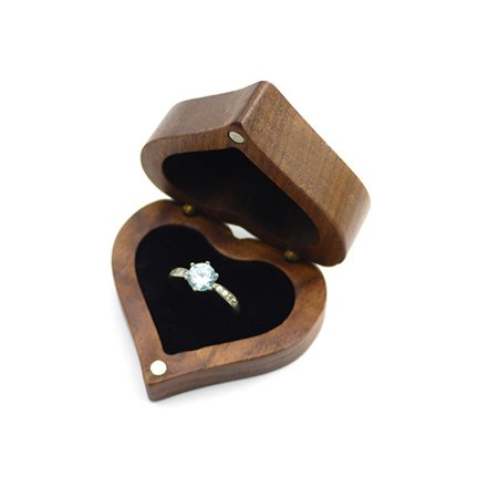 Bail Wood Ring Box Jewelry Boxes for Proposal, Wedding Gift for Special ...