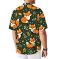 Cute Forest Animal Fox Men's Shirts Short-Sleeved with All-Over Prints ...