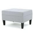 Noble House Aaron Rectangular Tufted Ottoman, Light Grey - Walmart.com