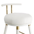Pemberly Row Transitional White Finish Vegan Leather Counter Stool ...