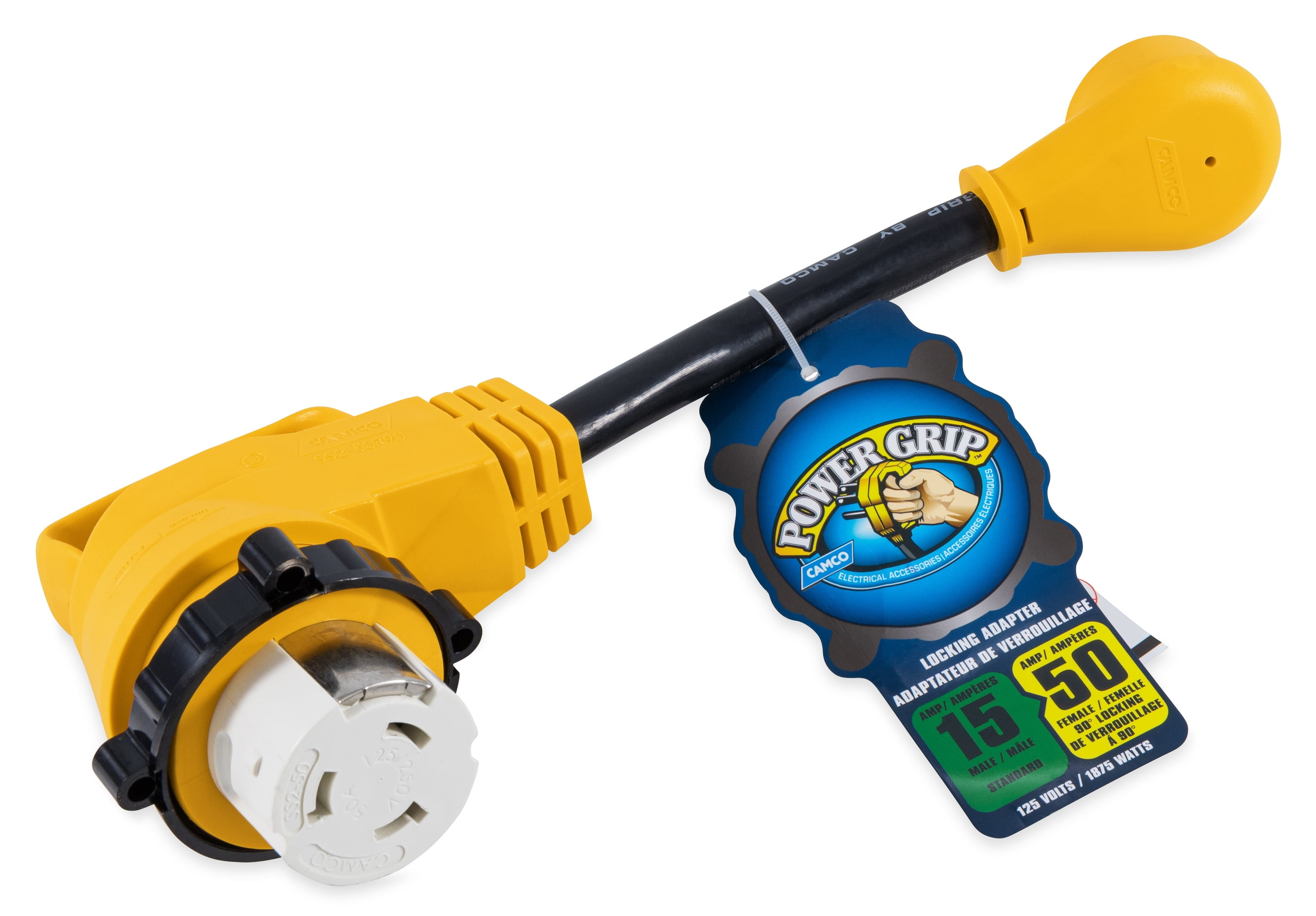 Camco Power Grip Heavy-Duty Adapter | Connect a 50-amp RV or Boat Power ...