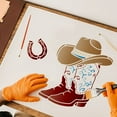Cowboy Boots and Hat Stencil 11.8x11.8inch Reusable Cowboy Stencils ...