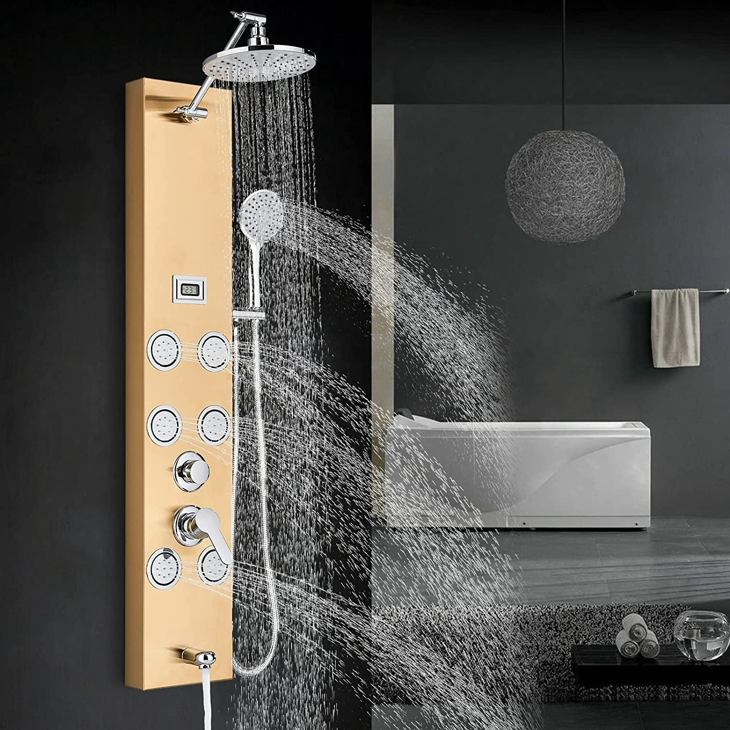 Shower Panel with Mixer Modern Stainless Steel Shower Pystem with ...