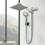 "Dual Big Square Shower Head Combo, 8” High Pressure, 11"" Adjustable ...