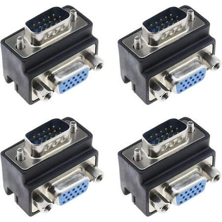 JOYWEI 90 Degree Vga 15 Pin Male To Female Adapter Vga Nickel Coated ...