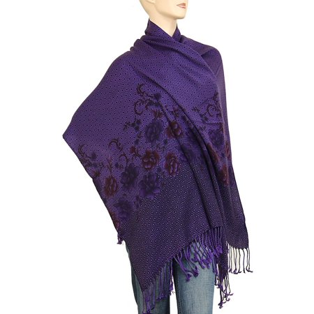 Falari - Falari Women's Floral Printed Pashmina Style Shawl Wrap Scarf ...