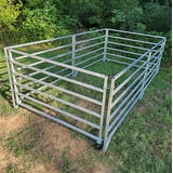 ALUMINUM 5 FT X 10 FT 6 RAIL 40" TALL SHEEP & GOAT STALL KIT PANEL PEN ...