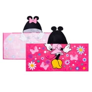 Minnie Mouse Kids Hooded Towel and Character Loofah Set, Cotton, Pink ...