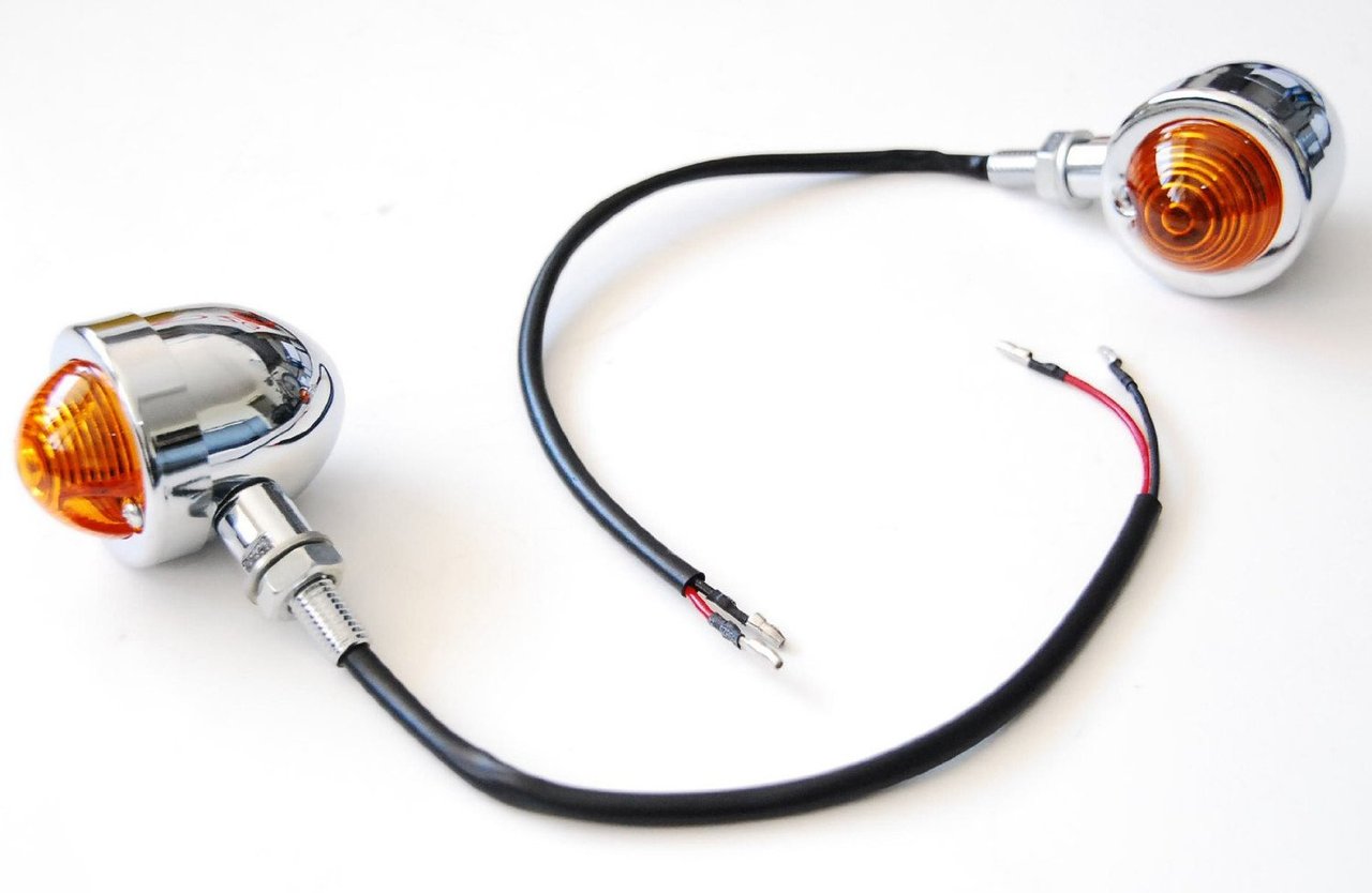 Panhead Chrome Turn signal universal cruiser chopper custom bobber cafe ...