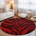 Abstract Tiger Print Area Rug, Red Black Animal Fur Texture Modern Art ...