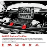 Eastvolt Mechanical Tool Kit with Drive Socket Set 46 Pieces ...