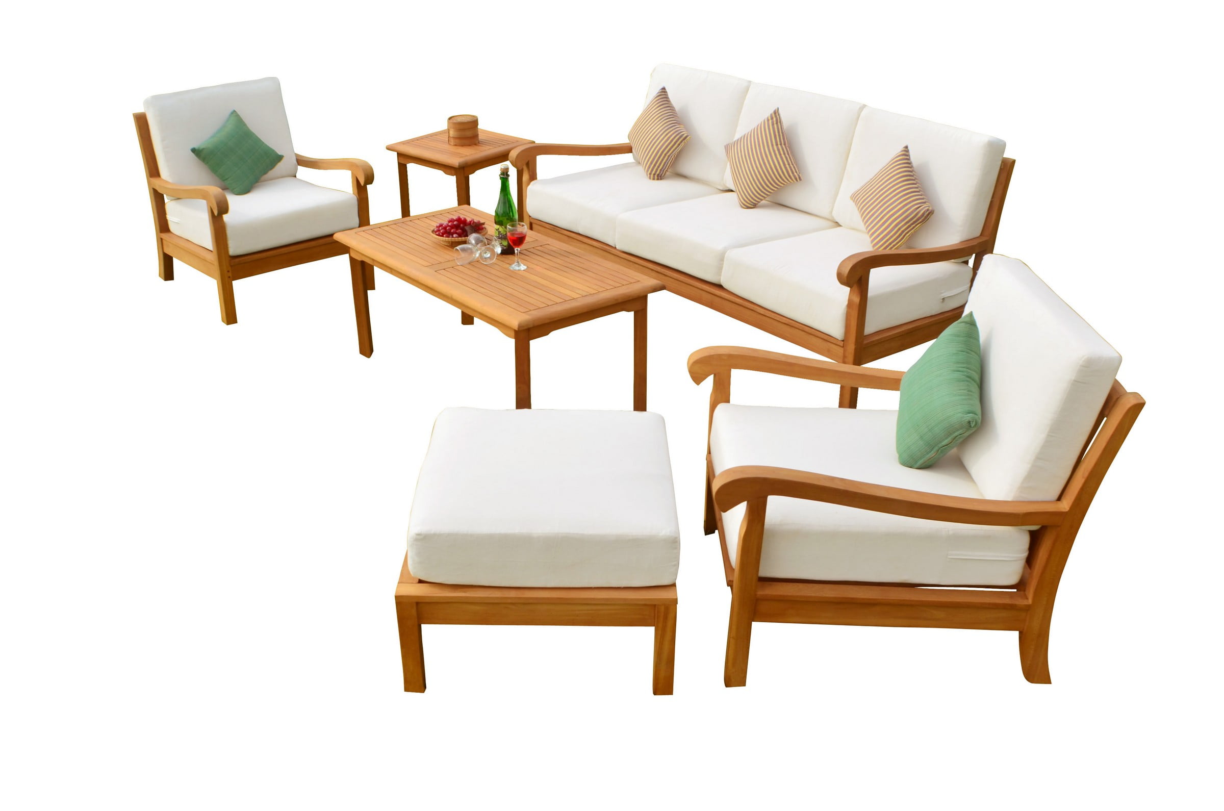 Napa 6 Pc Sofa Set: Sofa, 2 Lounge Chairs, Ottoman, Coffee Table & Side ...