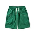 Annhoo Mens Cargo Shorts Casual Elastic Waist Pockets Loose Short Pants ...