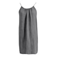 HNMKIU Casual Dress Sleeveless Open Back Solid Color Summer Tank ...