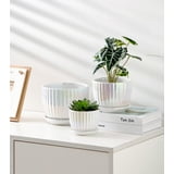 Ton Sin Ceramic Plant Pots, 4" 5" 6", Pearl Gold Indoor Set of 3 ...