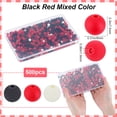 500Pcs Rubberized Style Imitated Acrylic Beads Round Black 8x7.5mm Hole ...