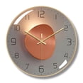 QUSENLON 12 Inch Glass Wall Clock Art Hanging Clocks Silent Non-Ticking ...