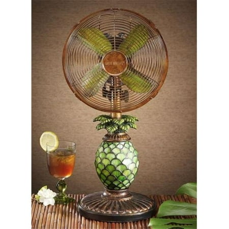 Deco Breeze DBF0247 - 10 Inch Table Fan - Mosaic Glass Pineapple ...