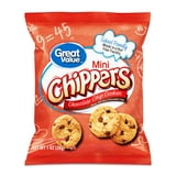 Great Value Mini Chippers Cookies, 1 oz, 30 Pack, Bite-Sized Chocolate ...