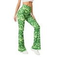 Kupretty Womens Water Ripple Print Bell Bottoms Boho Pants Elastic