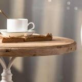 YUIlili Vintage Round Side Table Living Room, Rustic French Country End ...