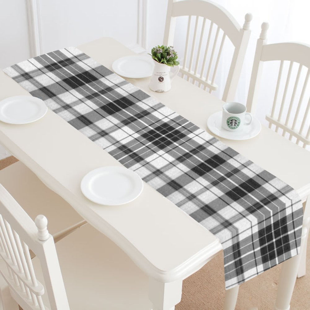MKHERT Checkered Plaid Elegant Gingham Check Table Runner for Office ...