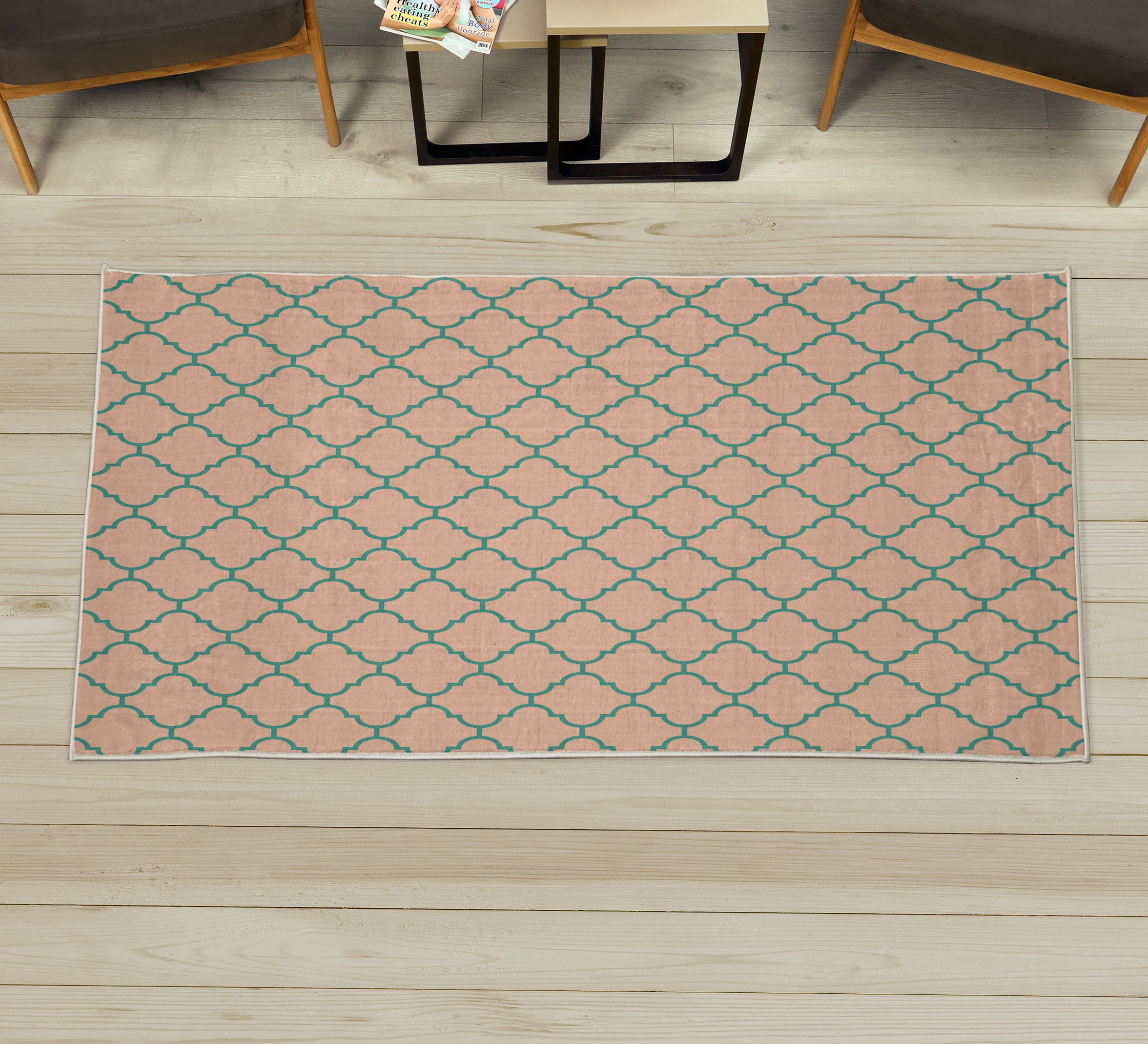 Geometric Decorative Rug, Simple Monochrome Patterns Linked Forms on ...