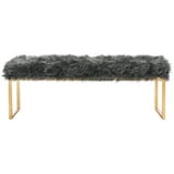 Safavieh Etta Faux Curly Sheepskin Bench, Multiple Colors - Walmart.com