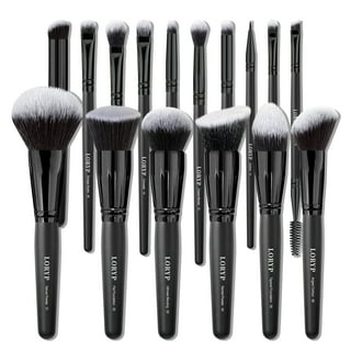 LORYP 16Pcs Silver Labeled Makeup Brushes Set, Foundation Face Brush Concealers Eyeshadow Brush ...