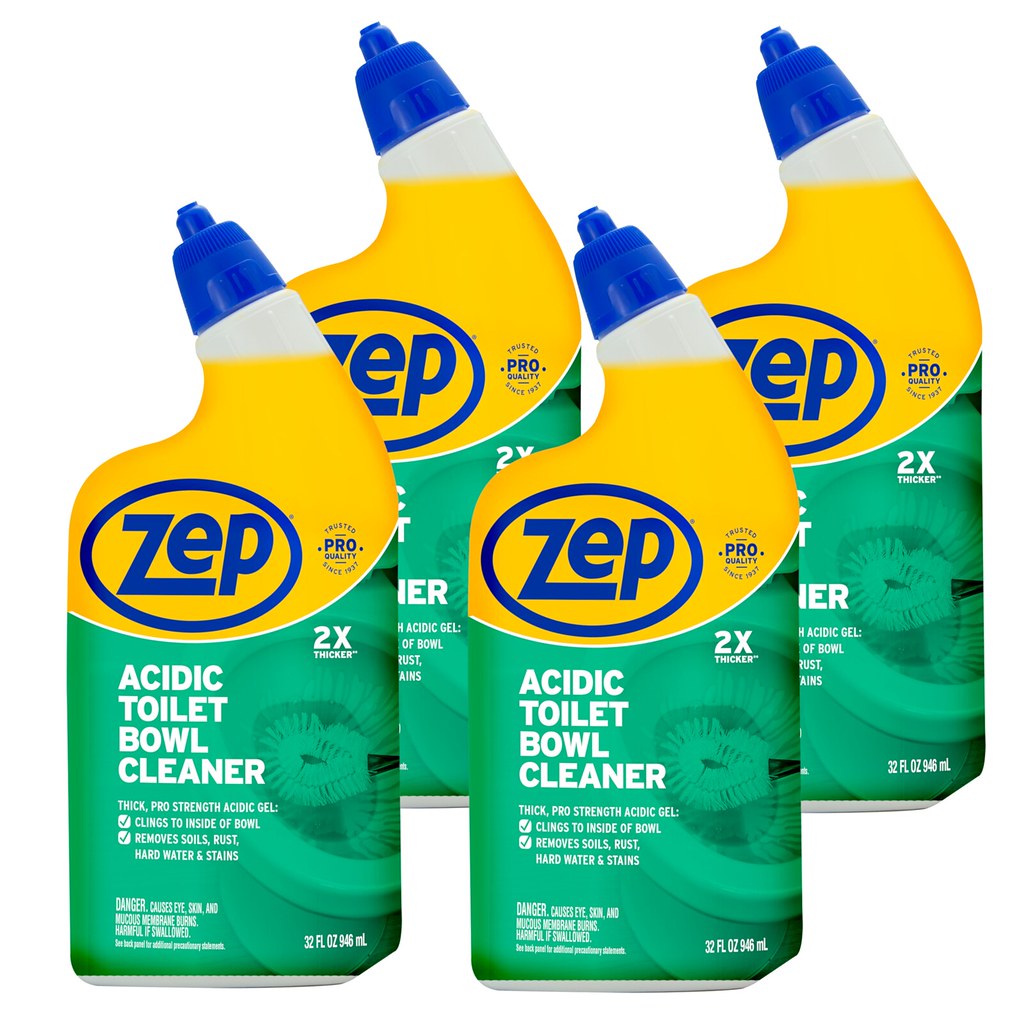 Zep New Acidic Toilet Bowl Cleaner 32 Ounces ZUATBC324 Pack 4 Zep New Acidic Toilet Bowl Cleaner 32 Ounces ZUATBC324 Pack 4