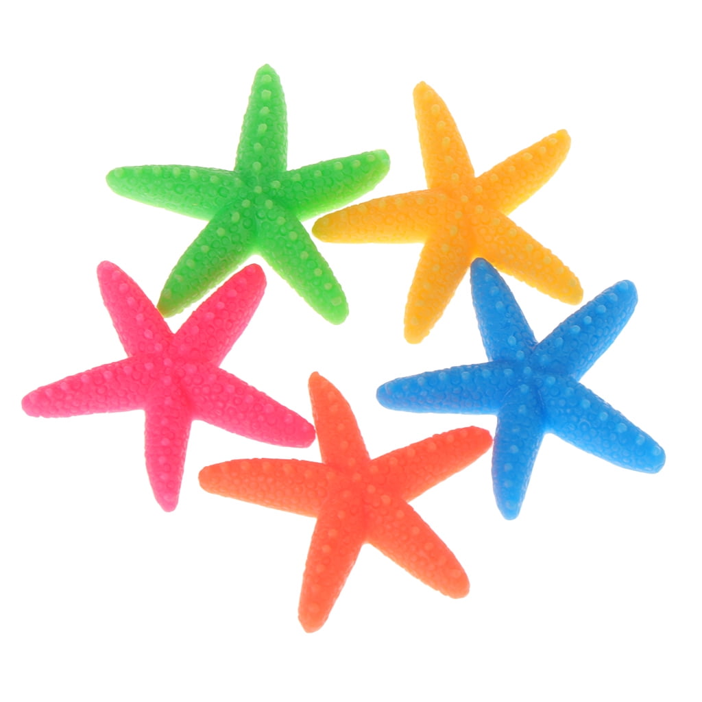 5-Piece Aquarium Artificial Starfish for Freshwater and Saltwater Fish ...