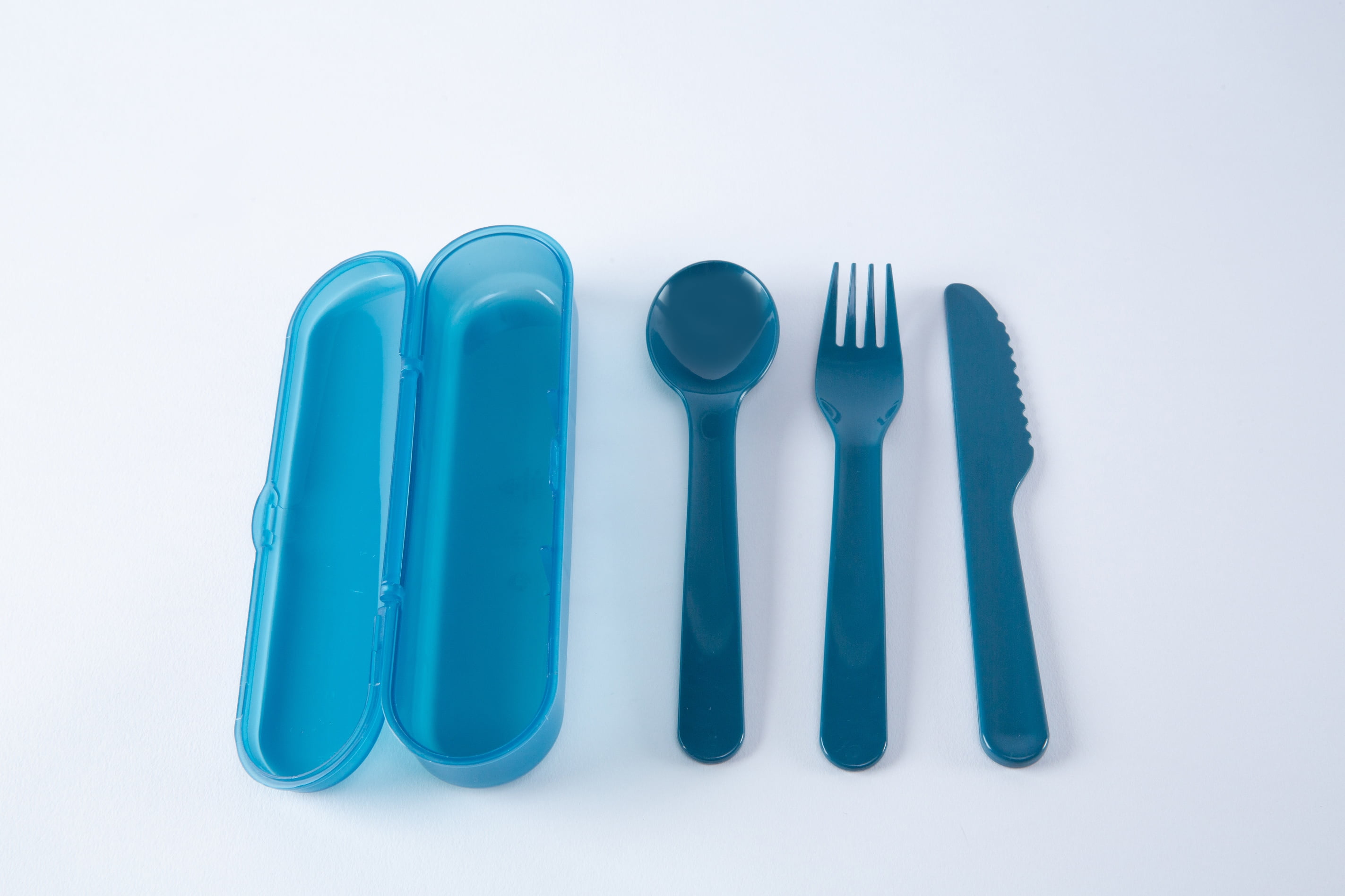 Your Zone Plastic 3 Piece Utensils Set with Rectangular Carrying Case ...