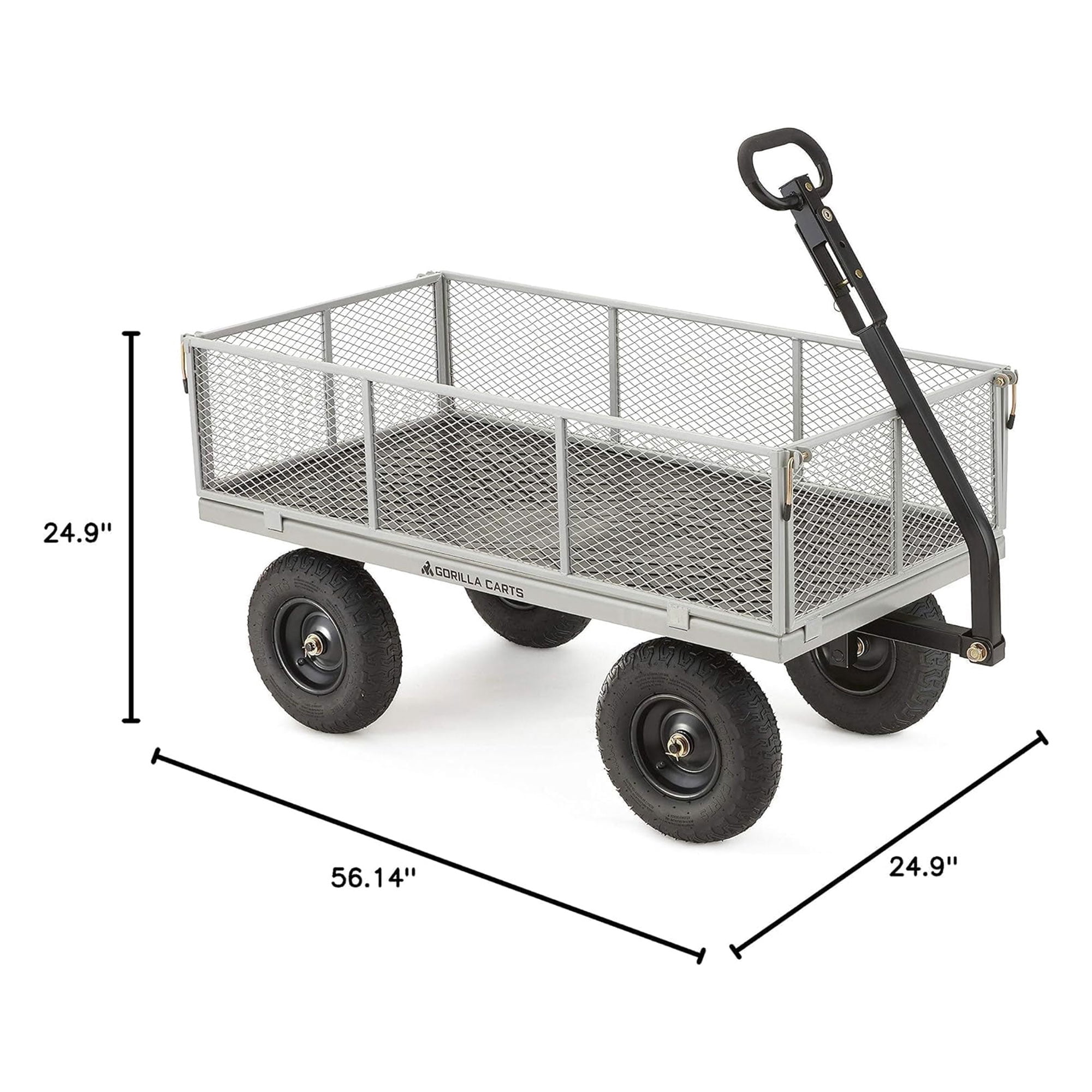 Gorilla Carts 1000-lb. Capacity Steel Utility Cart, Model #GOR1001-Com ...