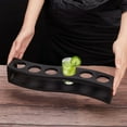 Bamboo Multi-Use 6 Holes Display Stands for Wine Glasses Water Planting ...