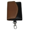 Leatherboss Genuine Leather Key Case Car Key Holder Trifold Wallet (Tan ...