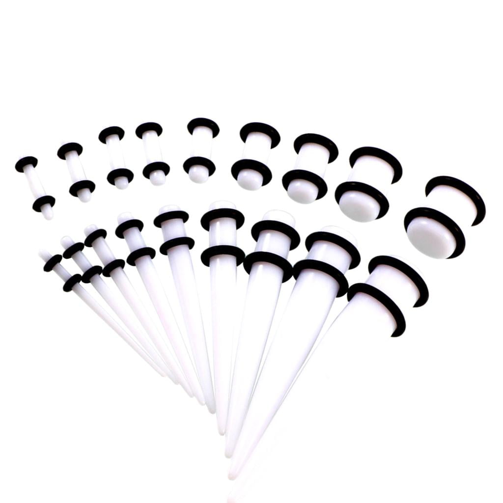 18 Pieces Ear Gauges Stretching Taper 14G-00G Expanders White - Walmart.com